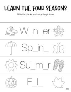 Four Seasons Worksheets & Printables - 51 Pages | Printabulls