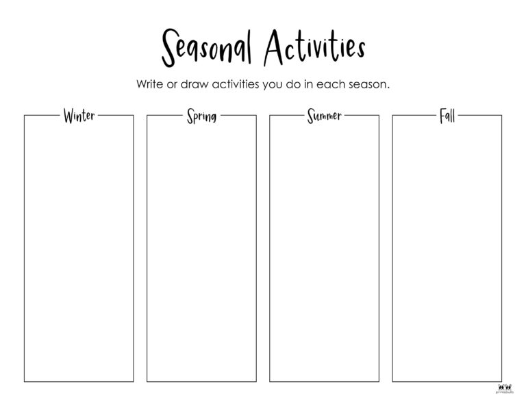 Four Seasons Worksheets & Printables - 51 Pages | Printabulls