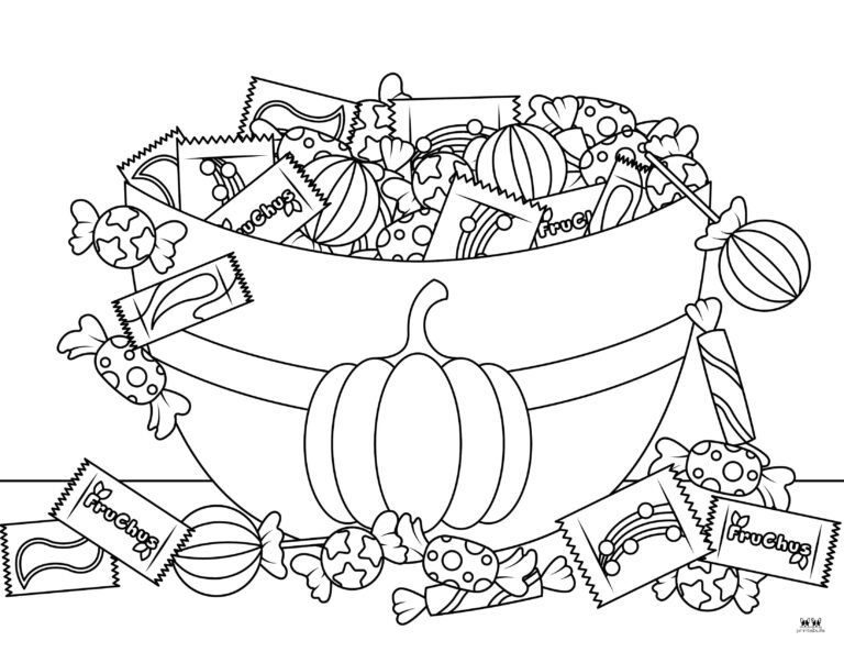 Halloween Candy Coloring Pages - 25 FREE Pages | Printabulls