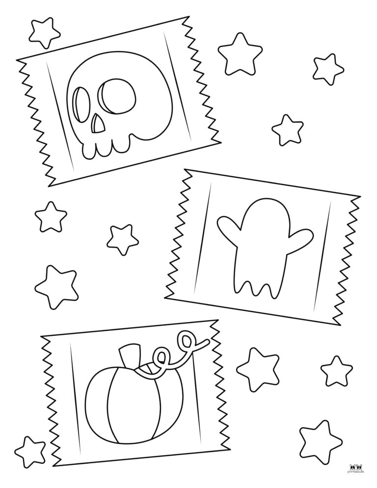 Halloween Candy Coloring Pages - 25 FREE Pages - PrintaBulk