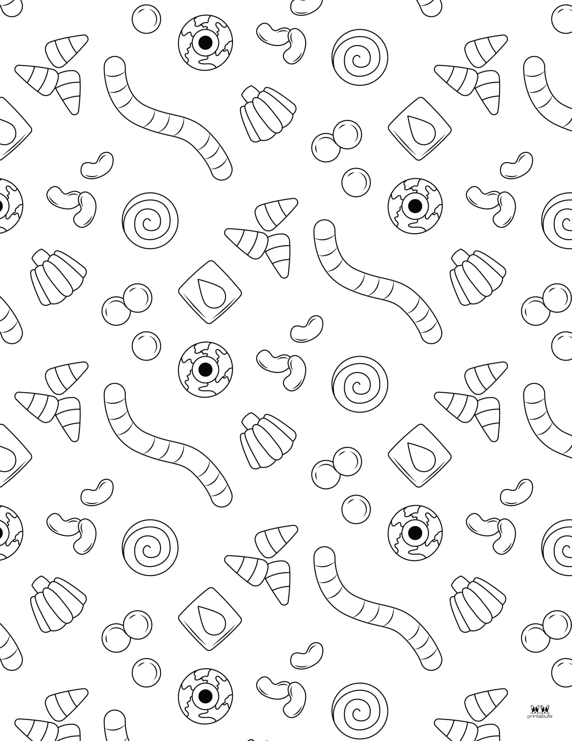 Halloween Candy Coloring Pages - 25 FREE Pages | Printabulls