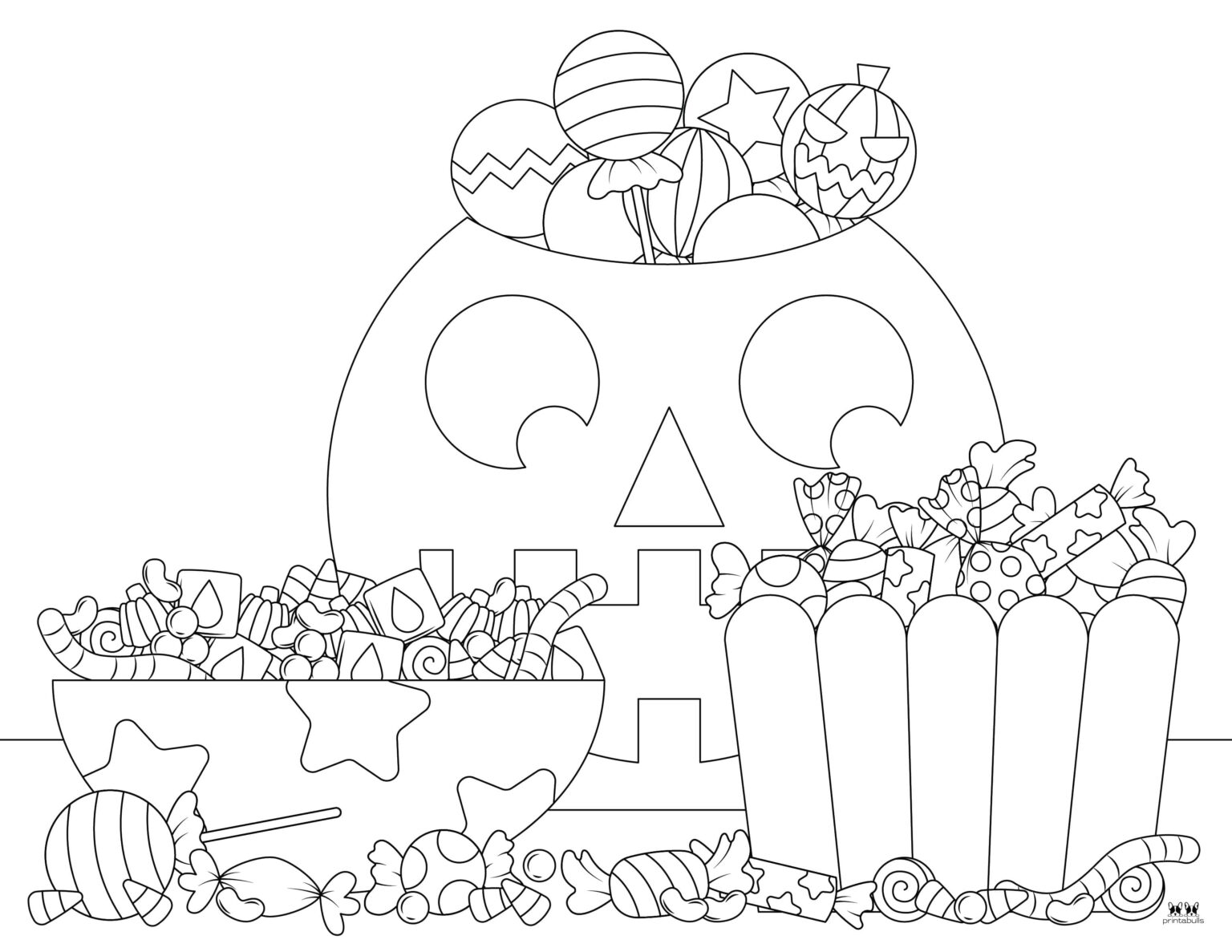 Halloween Candy Coloring Pages - 25 FREE Pages | Printabulls