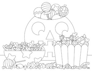 Halloween Candy Coloring Pages - 25 FREE Pages | Printabulls