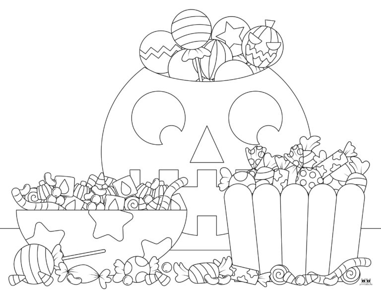 Halloween Candy Coloring Pages - 25 FREE Pages | Printabulls