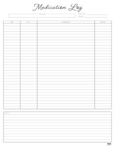 Medication Logs - 32 FREE Printables | Printabulls