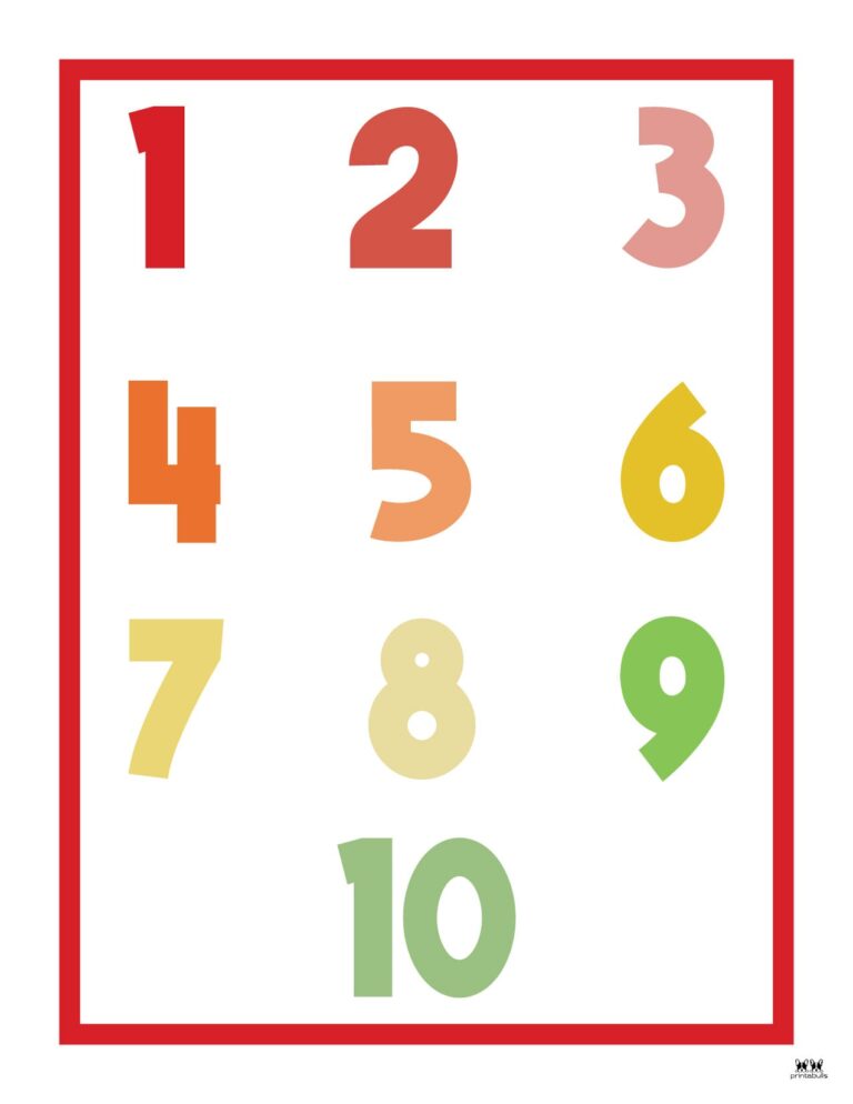 Printable Numbers - 58 FREE Printables | Printabulls