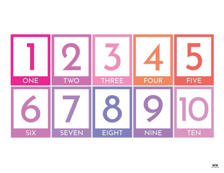 Printable Numbers - 58 FREE Printables | Printabulls