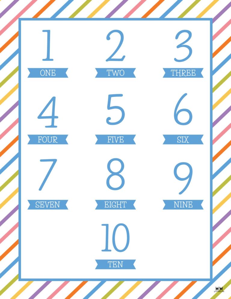 Printable Numbers - 58 FREE Printables | Printabulls