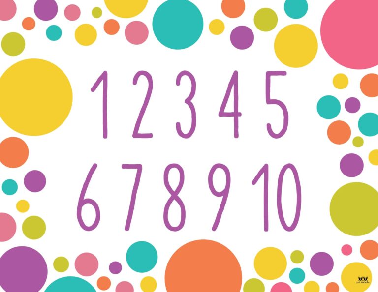 Printable Numbers - 58 FREE Printables | Printabulls