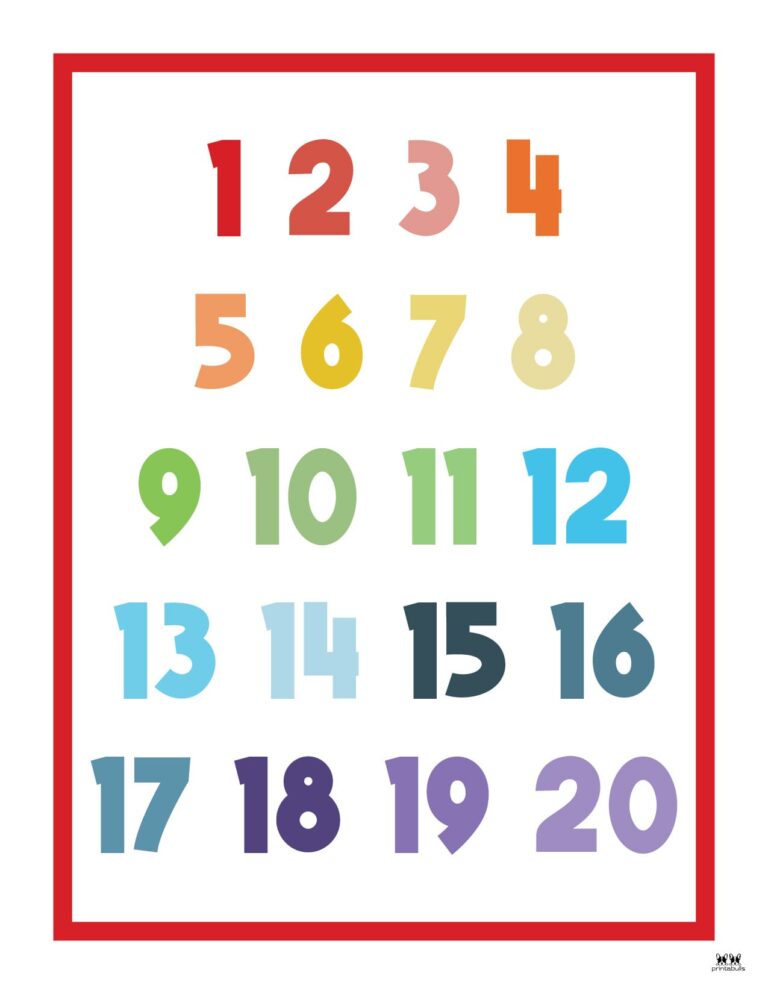 Printable Numbers - 58 FREE Printables | Printabulls