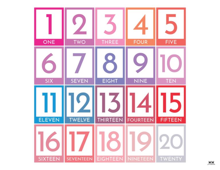 Printable Numbers - 58 FREE Printables | Printabulls