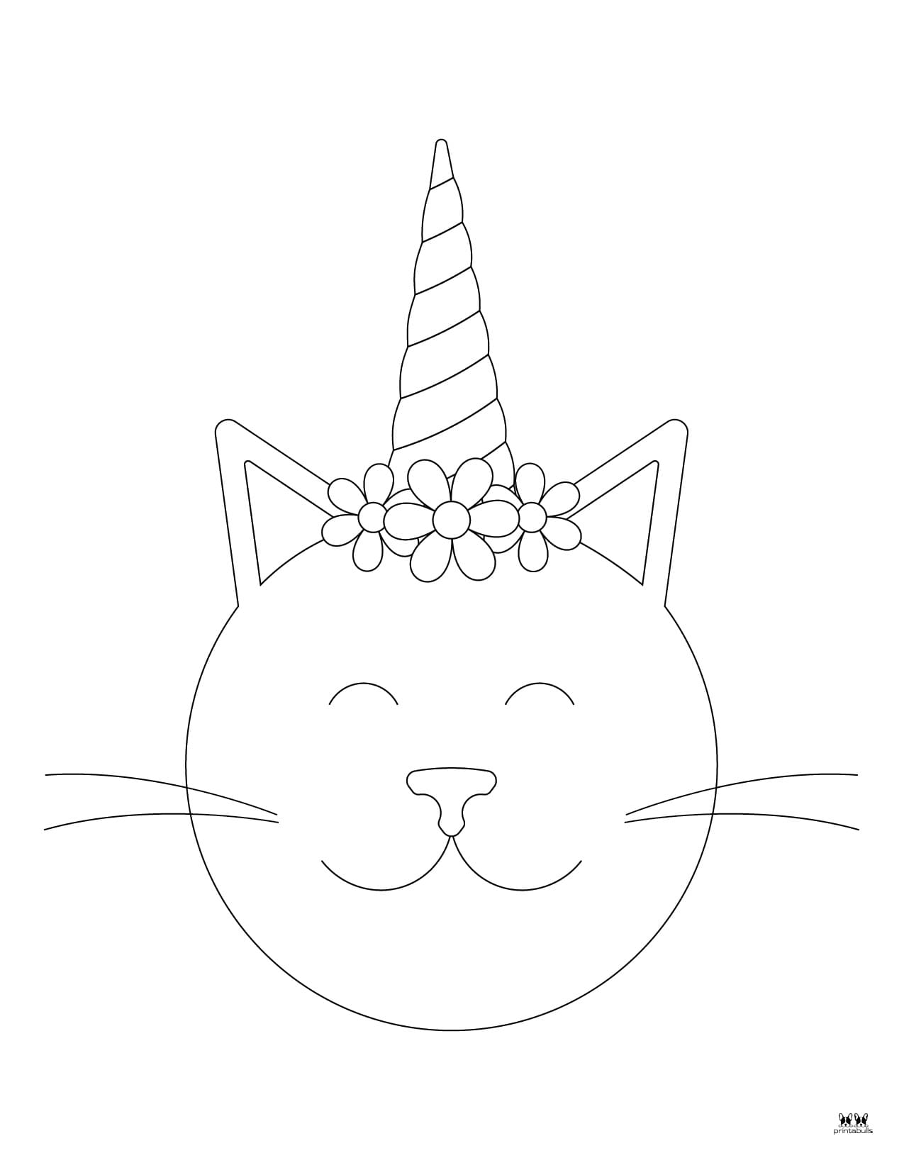 Unicorn Cat (Caticorn) Coloring Pages - 50 Pages - PrintaBulk
