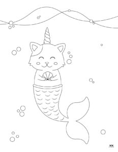 Unicorn Cat (Caticorn) Coloring Pages - 50 Pages - PrintaBulk