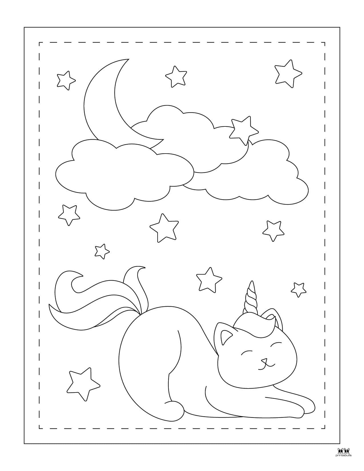 Unicorn Cat (Caticorn) Coloring Pages - 50 Pages | Printabulls