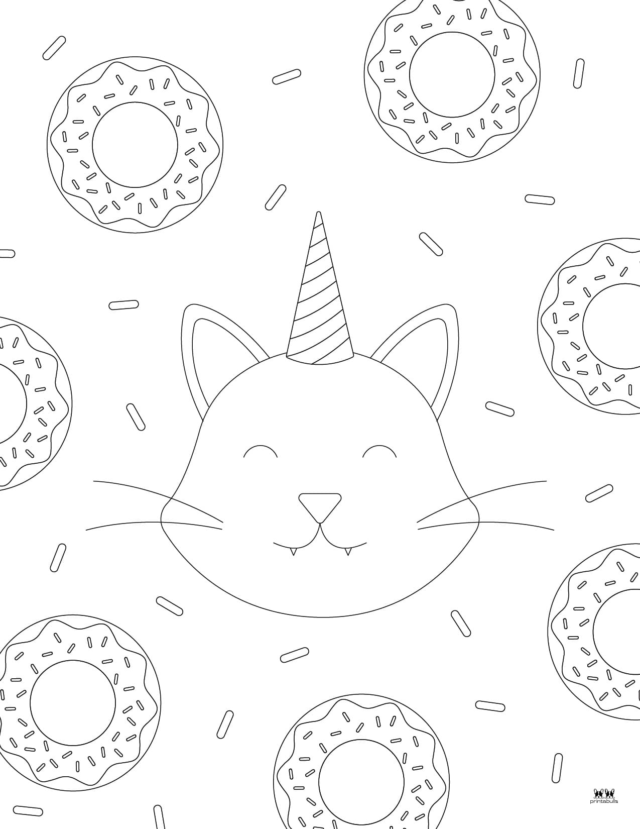 Unicorn Cat (Caticorn) Coloring Pages - 50 Pages | Printabulls