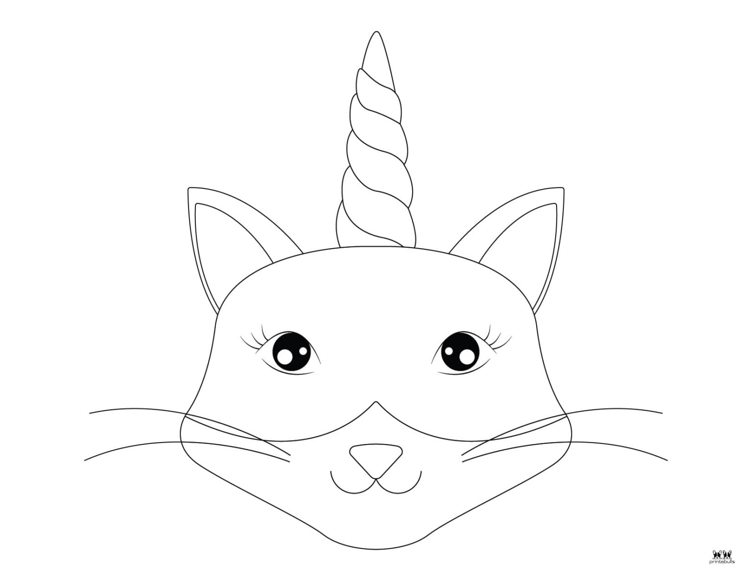 Unicorn Cat (Caticorn) Coloring Pages - 50 Pages | Printabulls