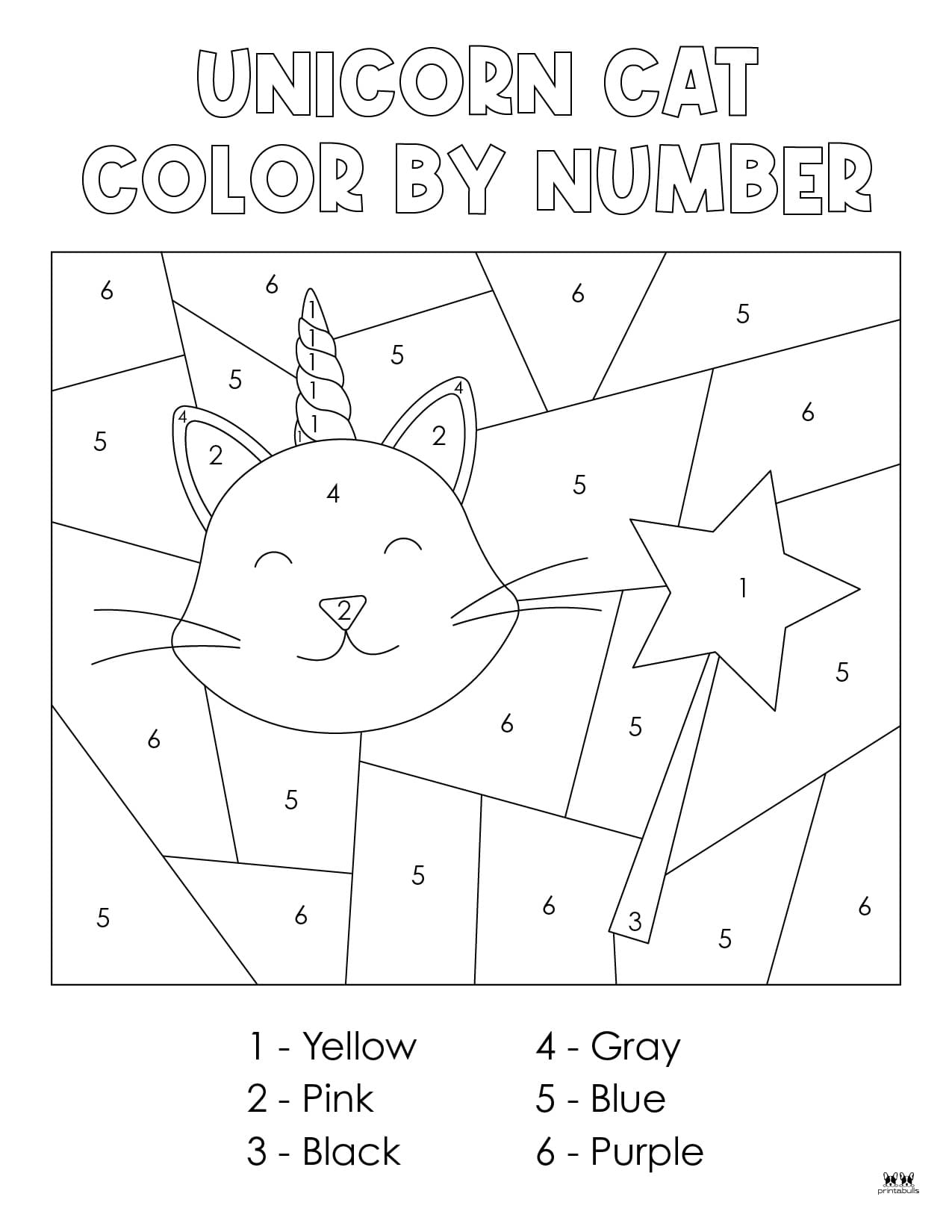 Unicorn Cat (Caticorn) Coloring Pages - 50 Pages | Printabulls