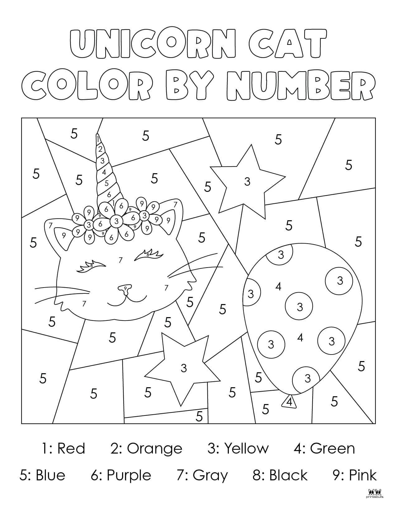 Unicorn Cat (Caticorn) Coloring Pages - 50 Pages | Printabulls