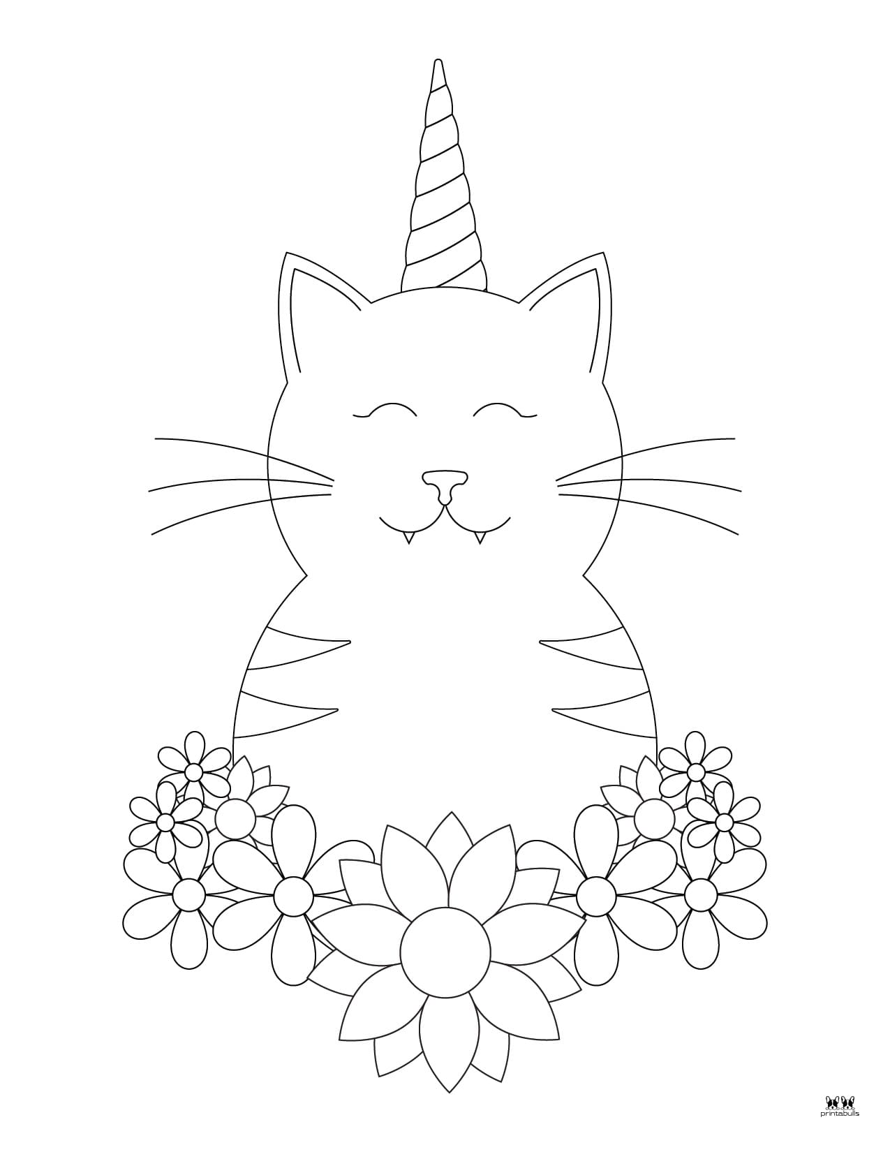 Unicorn Cat (Caticorn) Coloring Pages - 50 Pages | Printabulls