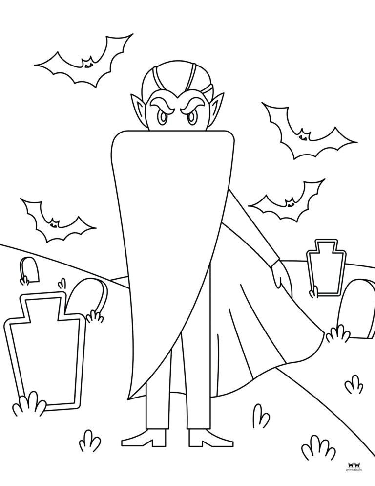 Vampire Coloring Pages & Outlines - 26 FREE Pages | Printabulls