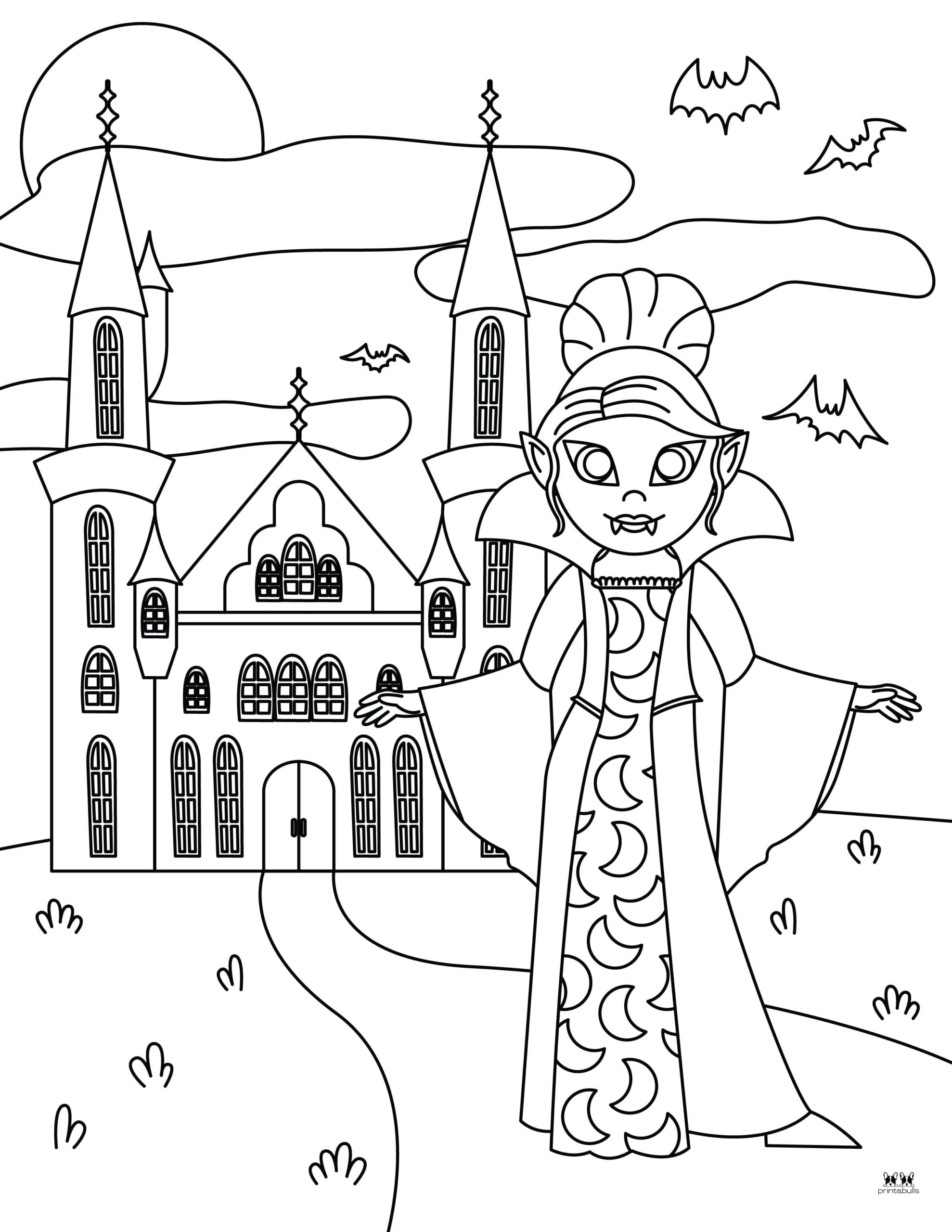 Vampire Coloring Pages & Outlines - 26 FREE Pages | Printabulls