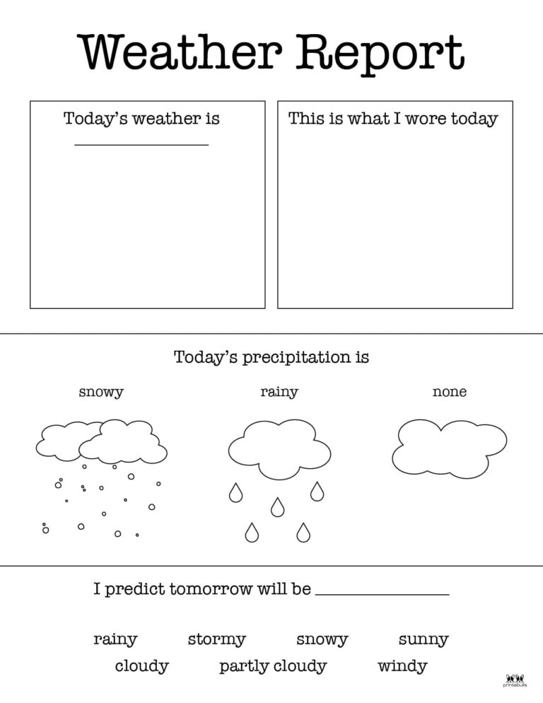 Weather Worksheets & Printables - 50 FREE Pages | Printabulls