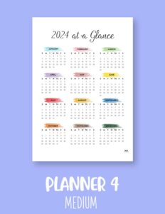 Yearly Calendar Planner Pages - FREE 2024 Pages | Printabulls