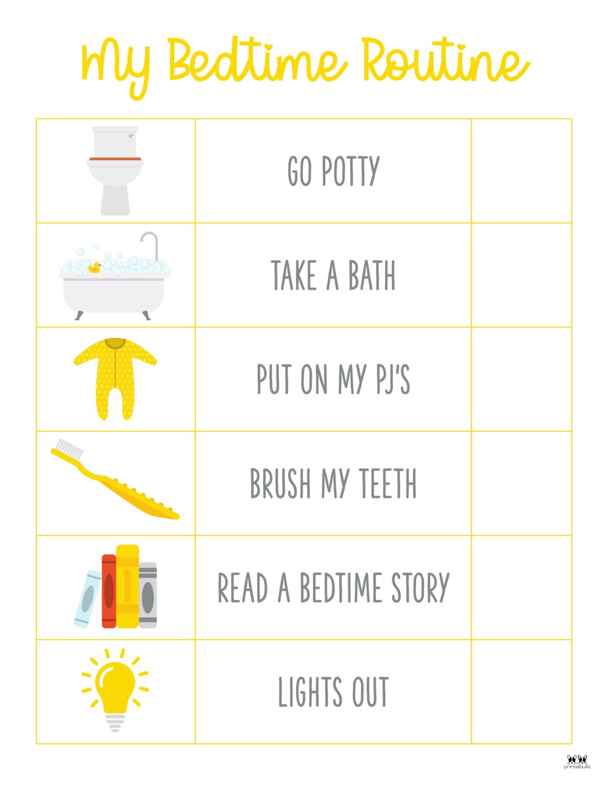 Bedtime Routine Charts - 20 FREE Printables | Printabulls