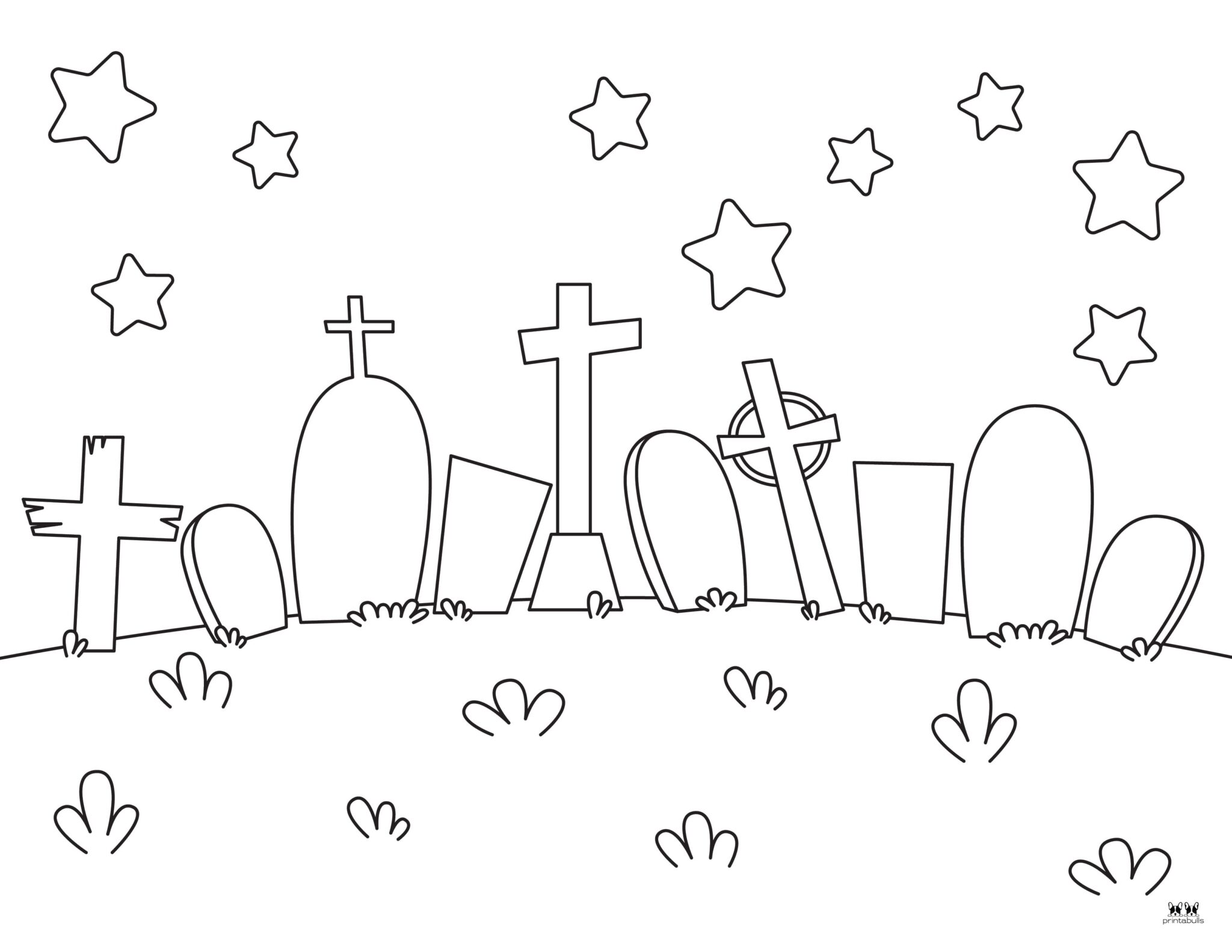 Graveyard Coloring Pages - 25 FREE Pages | Printabulls