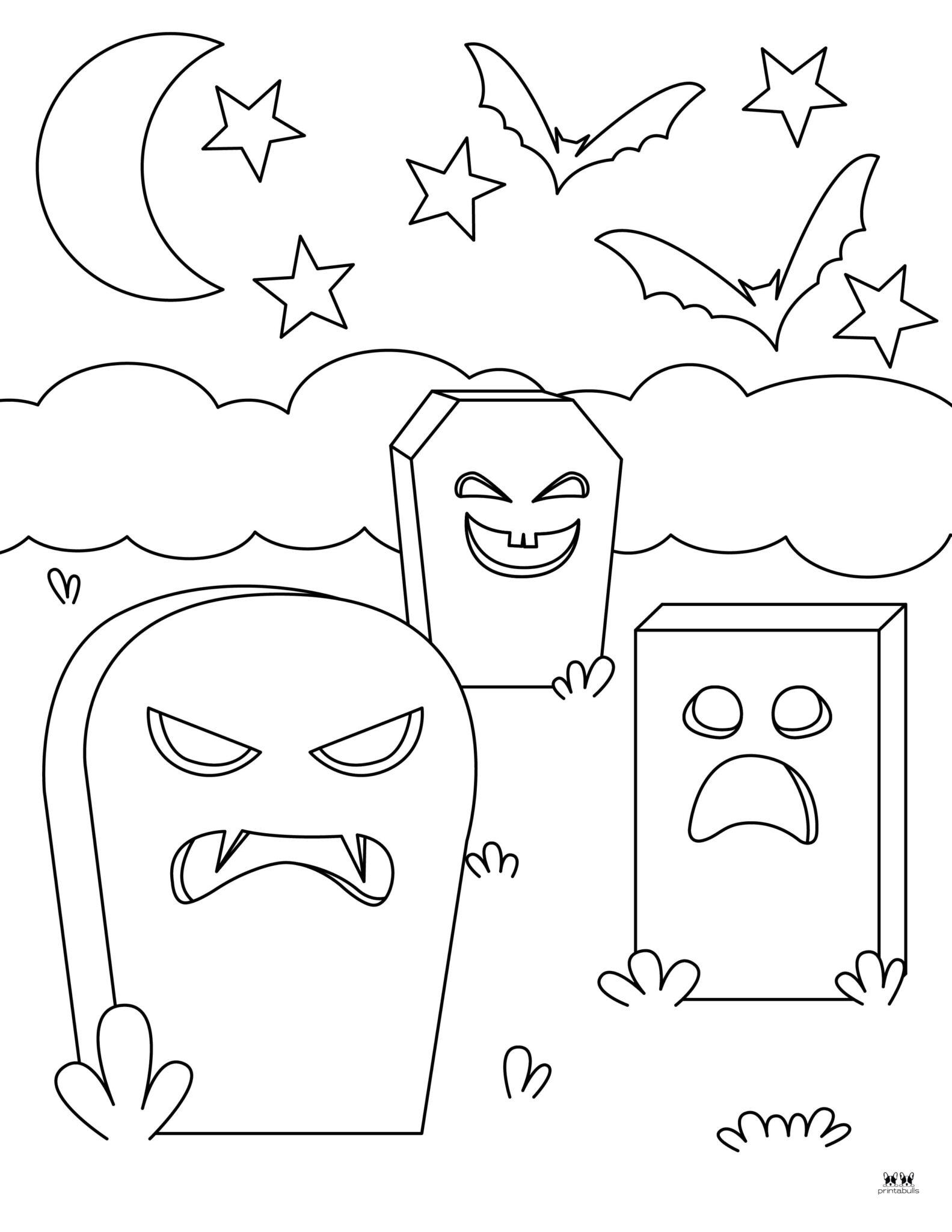 Graveyard Coloring Pages - 25 FREE Pages | Printabulls