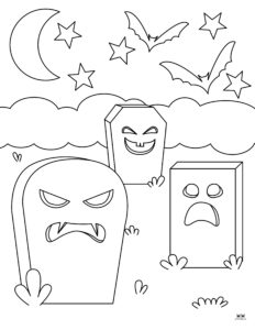 Graveyard Coloring Pages - 25 FREE Pages - PrintaBulk