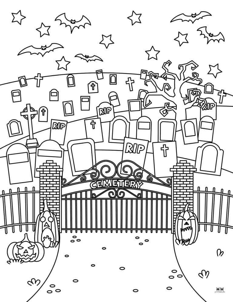 Graveyard Coloring Pages - 25 FREE Pages | Printabulls