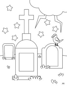 Graveyard Coloring Pages - 25 FREE Pages | Printabulls