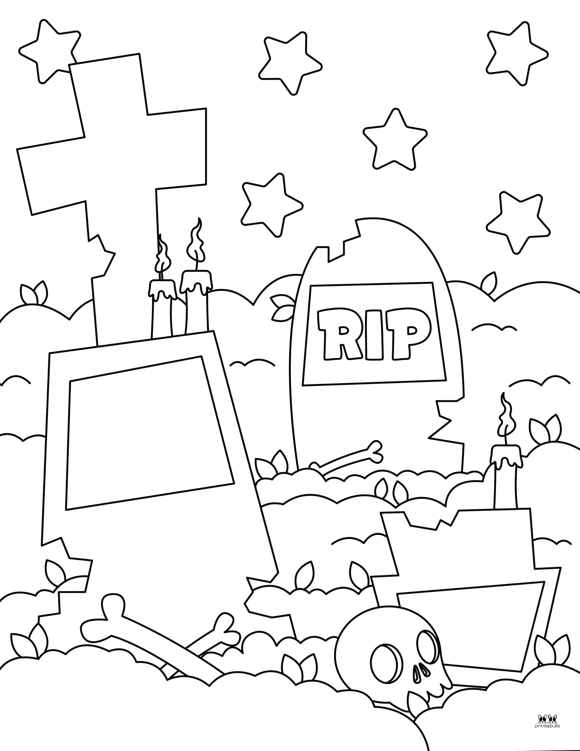 Graveyard Coloring Pages - 25 FREE Pages | Printabulls