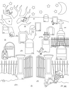 Graveyard Coloring Pages - 25 FREE Pages | Printabulls