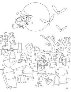 Graveyard Coloring Pages - 25 FREE Pages | Printabulls