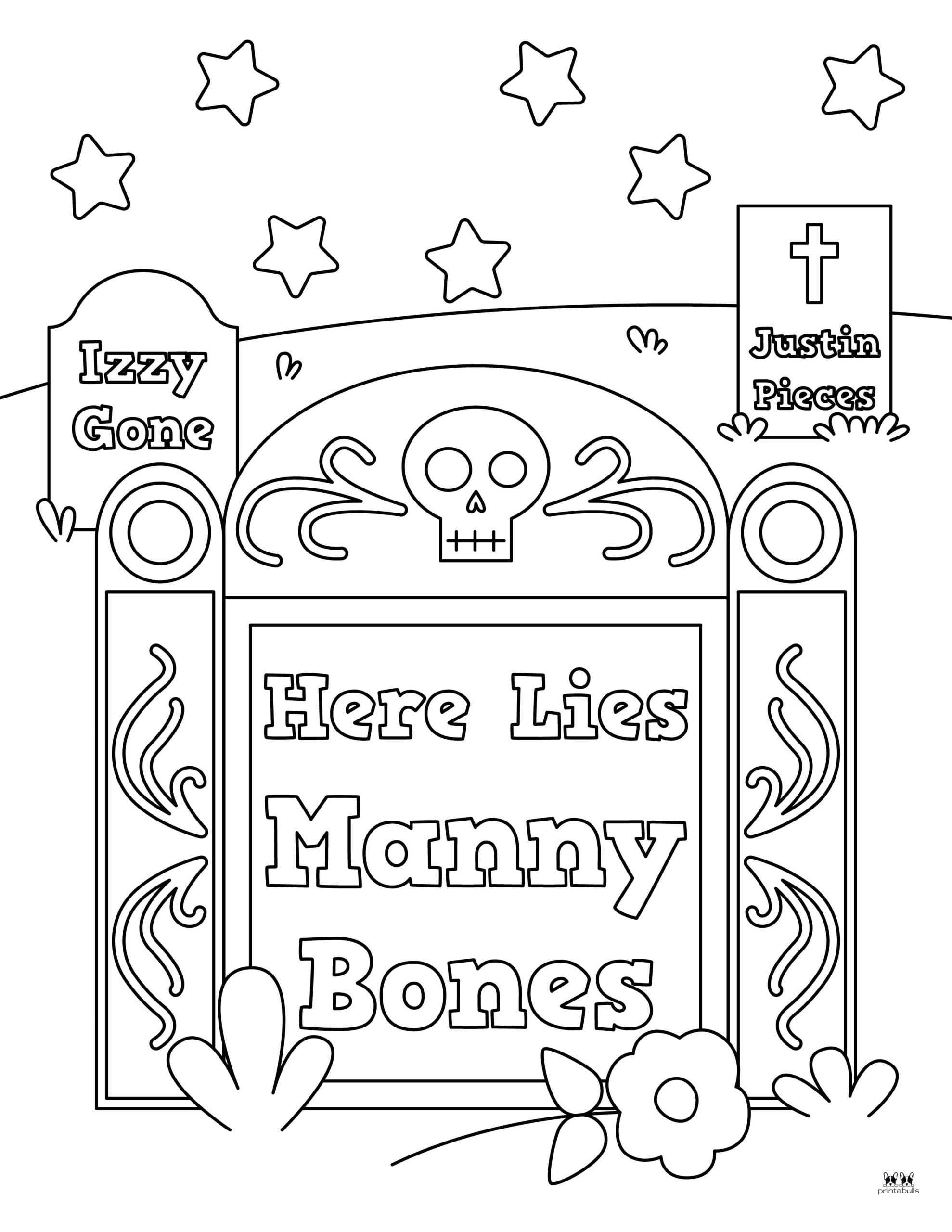 Graveyard Coloring Pages - 25 FREE Pages | Printabulls
