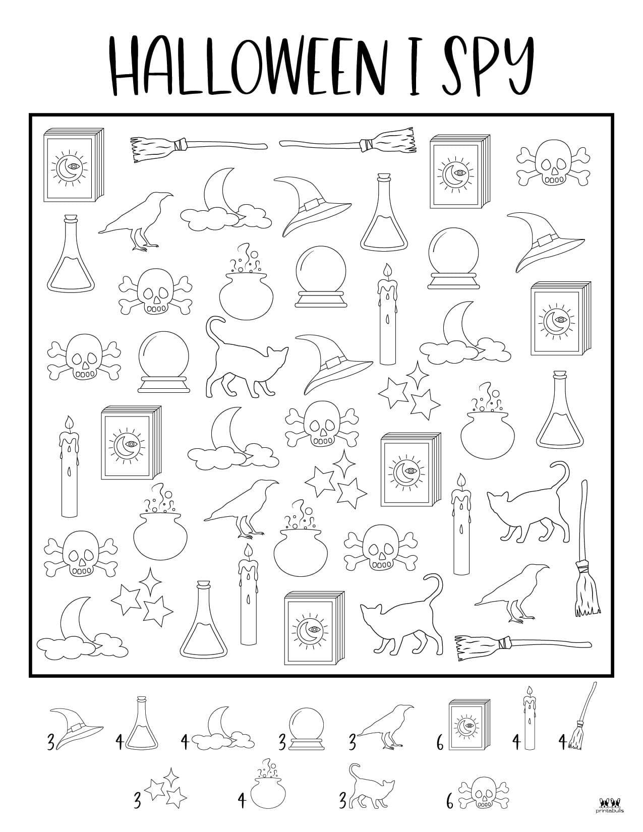 Halloween I Spy Printables - 14 FREE Pages | Printabulls