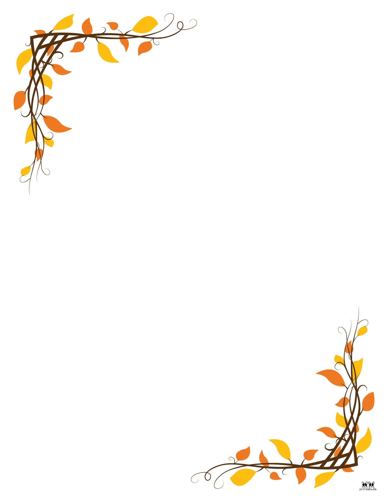 Leaf Borders - 30 FREE Printable Borders | Printabulls