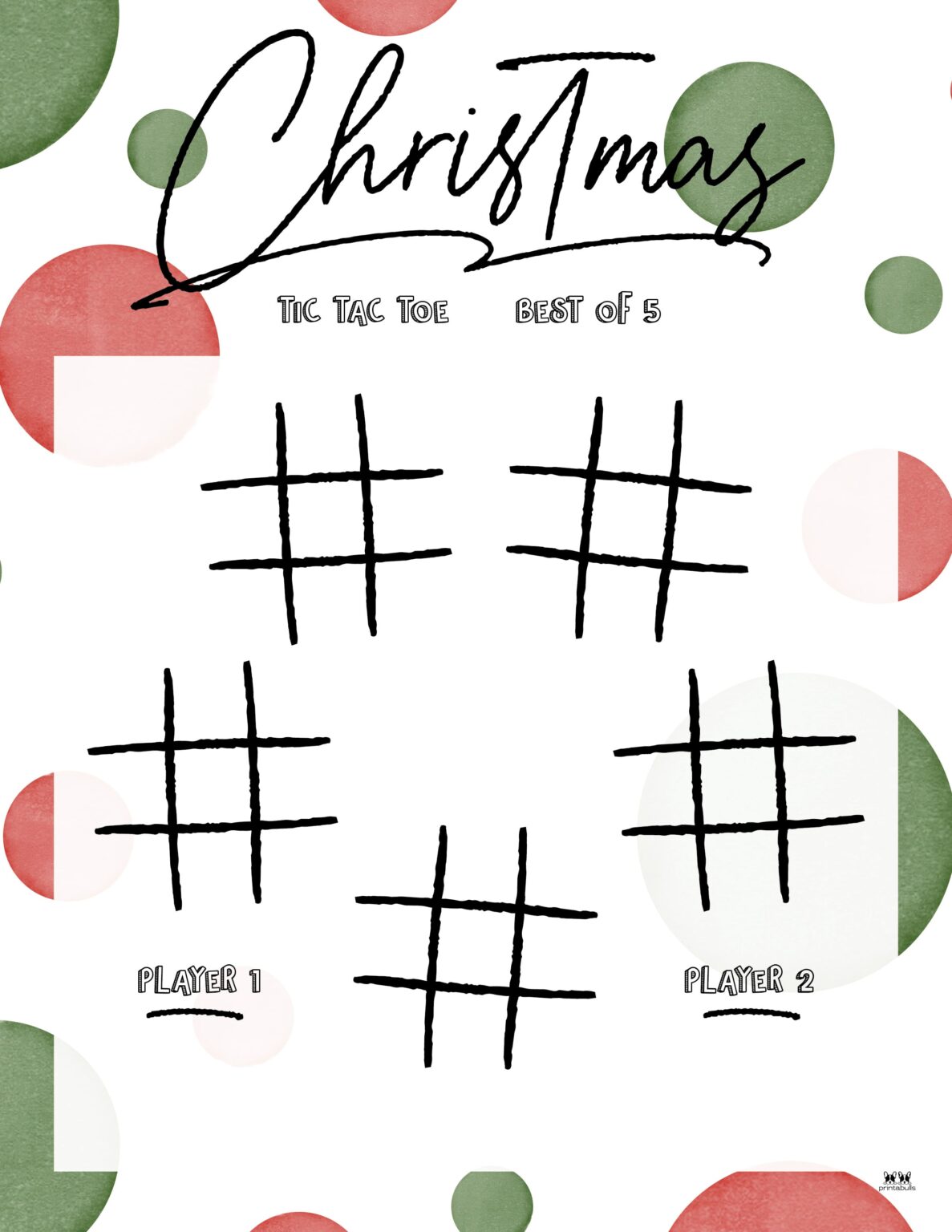 Christmas Tic Tac Toe Printables | Printabulls
