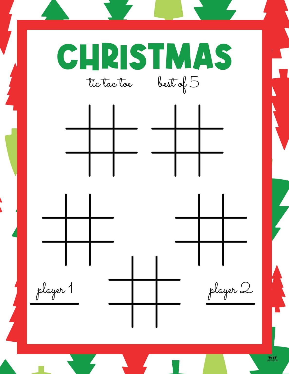 Christmas Tic Tac Toe Printables | Printabulls