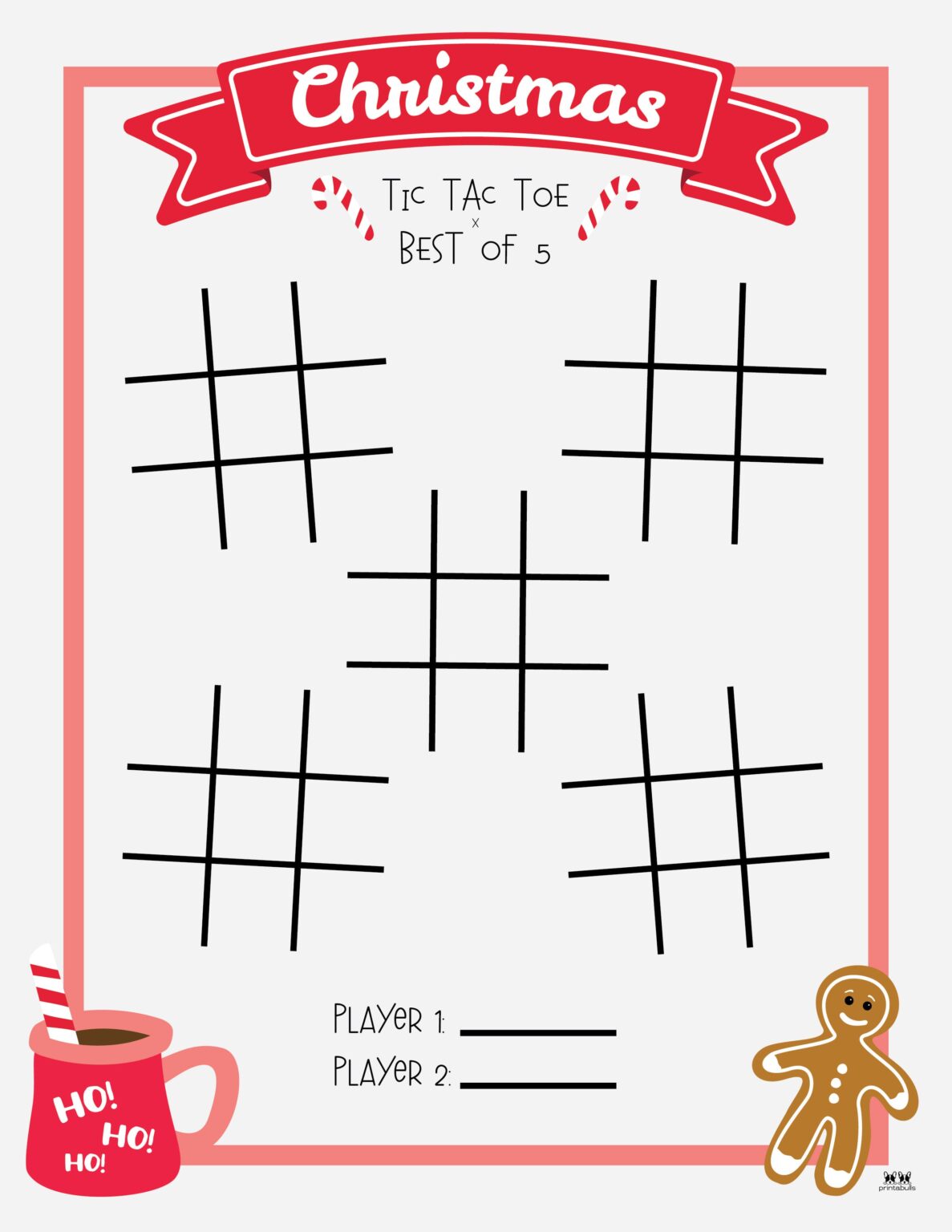 Christmas Tic Tac Toe Printables | Printabulls