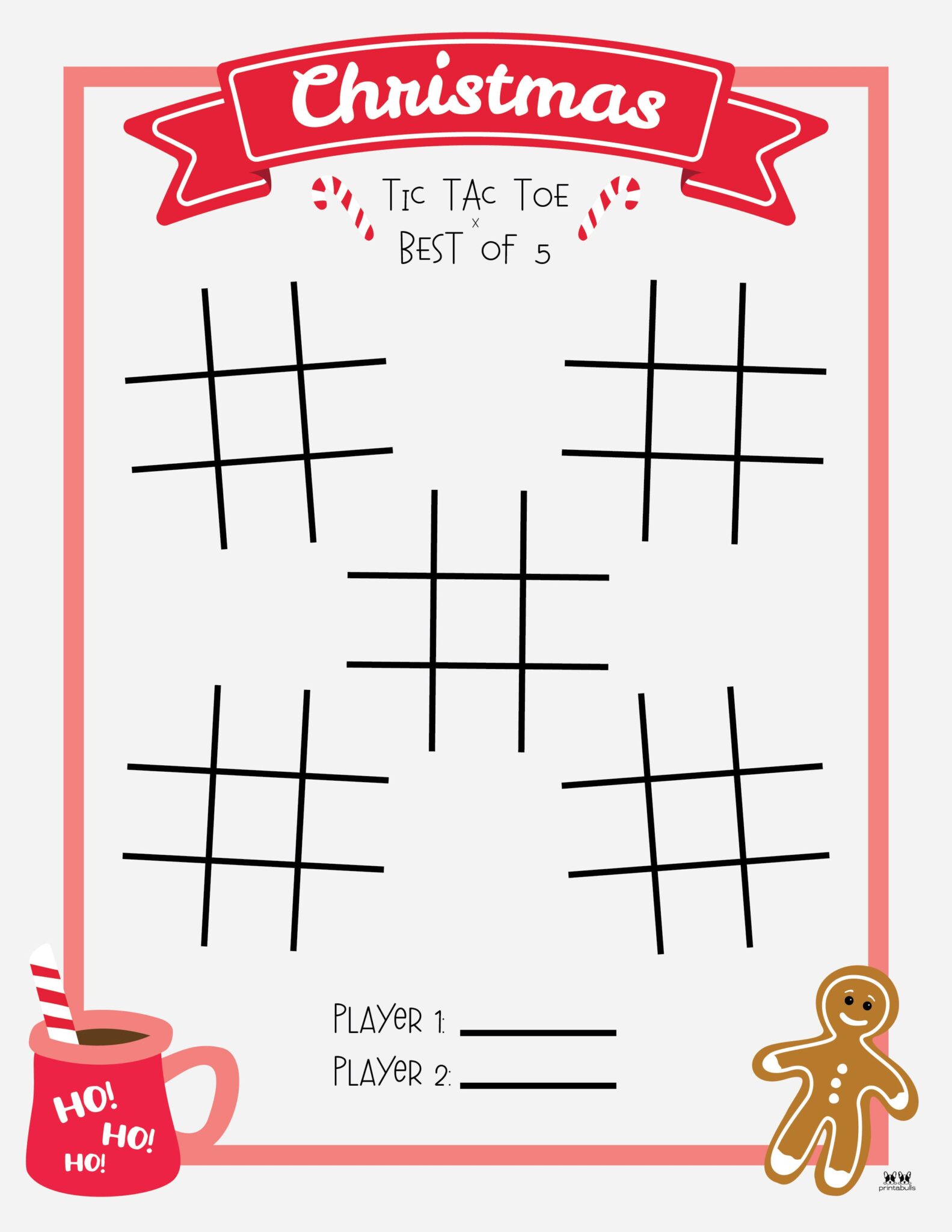 Christmas Tic Tac Toe Printables | Printabulls