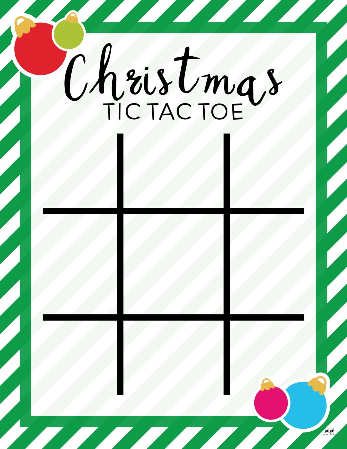 Christmas Tic Tac Toe Printables | Printabulls