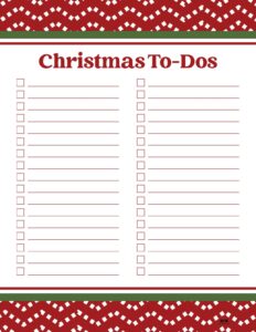 Christmas To Do Lists - 10 FREE Lists - PrintaBulk