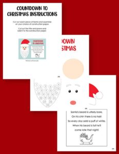 Santa Beard Countdown Calendars - 10 Pages | Printabulls