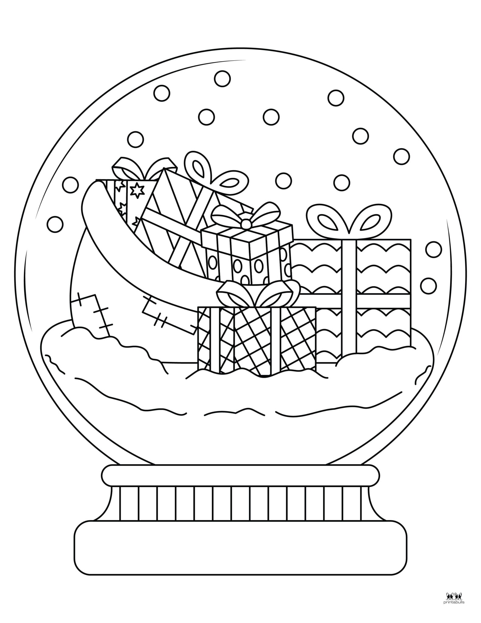 Snow Globe Coloring Pages & Templates - 25 Pages - PrintaBulk