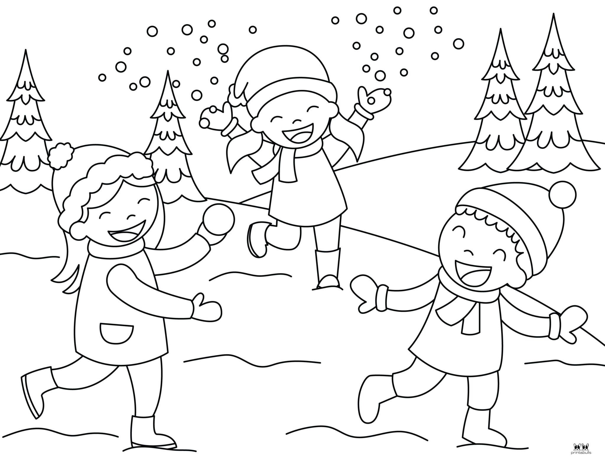 Winter Coloring Pages - 50 FREE Pages | Printabulls