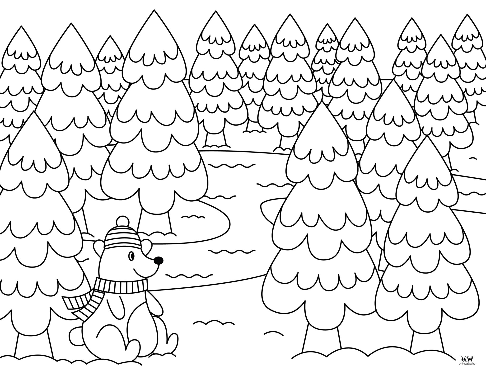 Winter Coloring Pages - 50 FREE Pages | Printabulls