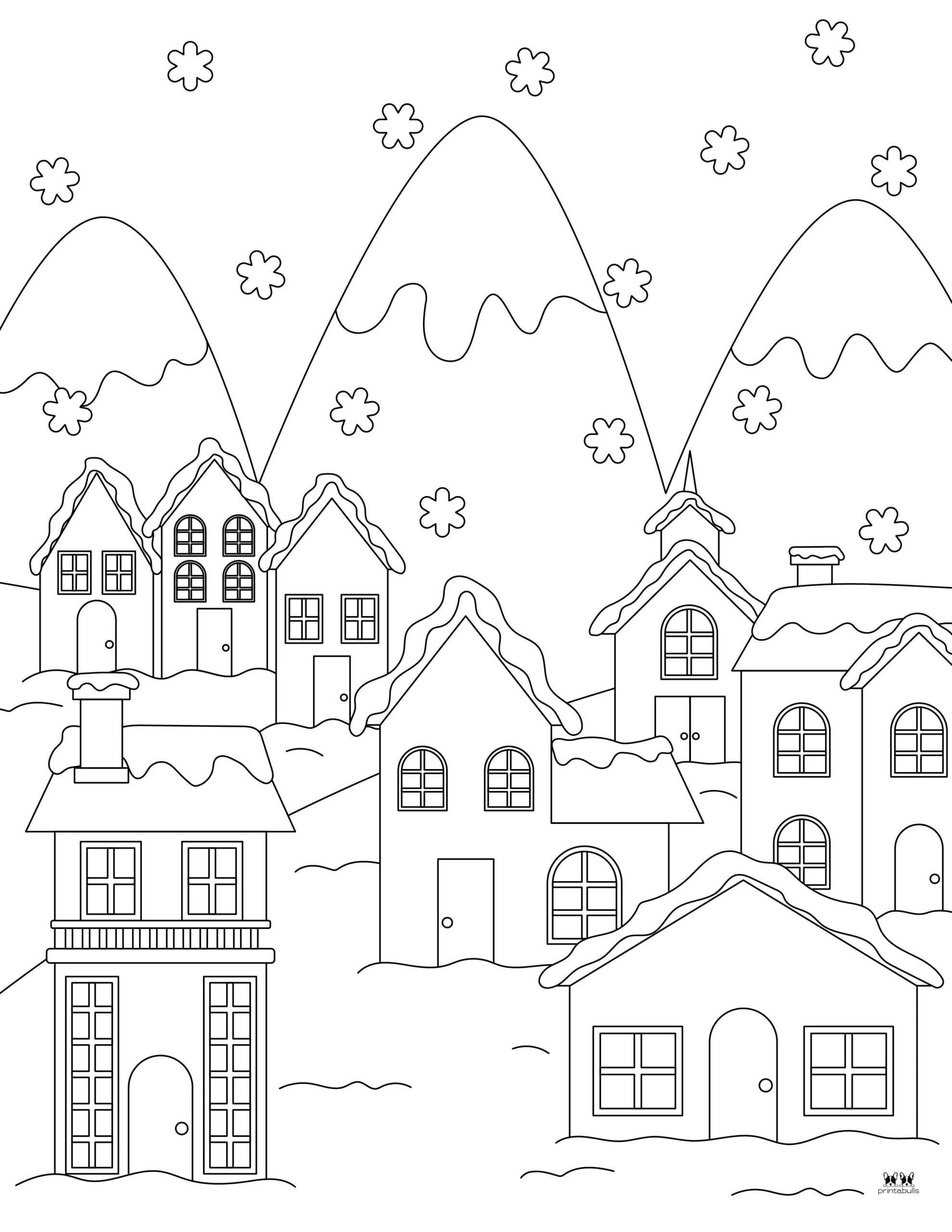Winter Coloring Pages - 50 FREE Pages | Printabulls